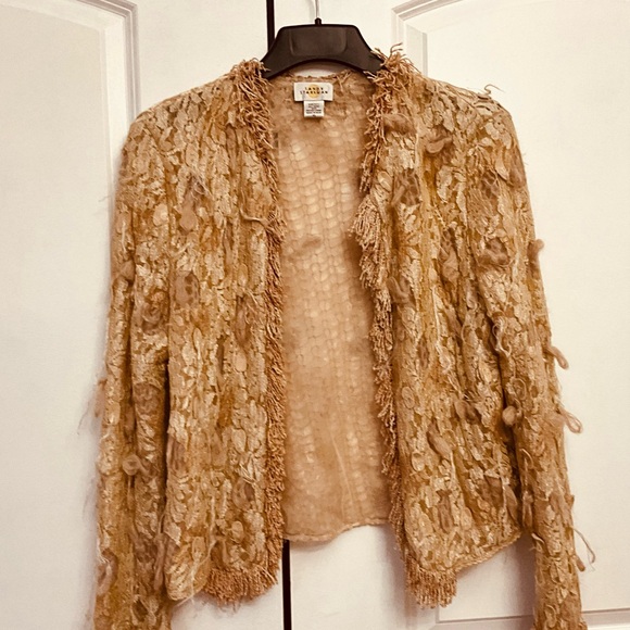 Jackets & Coats | Vintage Sandy Starkman Champagne Gold Tufted Jacket ...